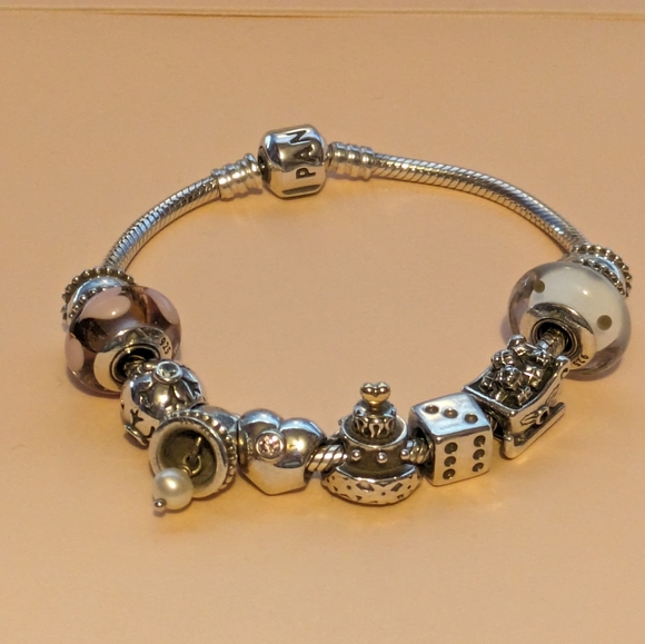 Pandora | Jewelry | Pandora Bracelet With Spacers And Charms | Poshmark